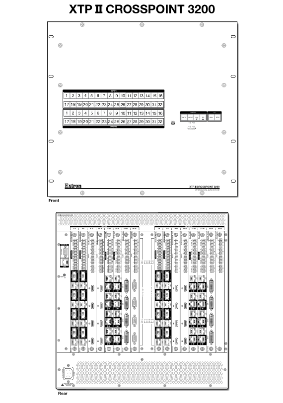 Extron XTP II CrossPoint 3200 - Grille de commutation numérique modulaire de 4x4 à 32x32
