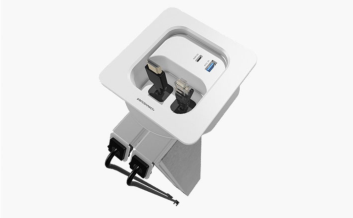 Panconnect FLOPIQ S - 1 câble rétractable HDMI, 1 câble rétractable LAN ...